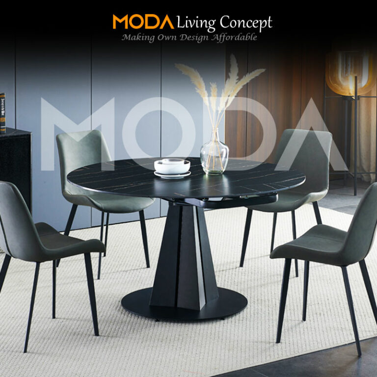 Italy Grey Natural Marble Round Dining Table - Moda Living Concept